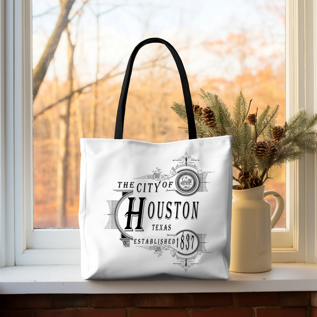 Vintage Houston Tote Bag, City of Houston Texas 1837 Design, Texas ...