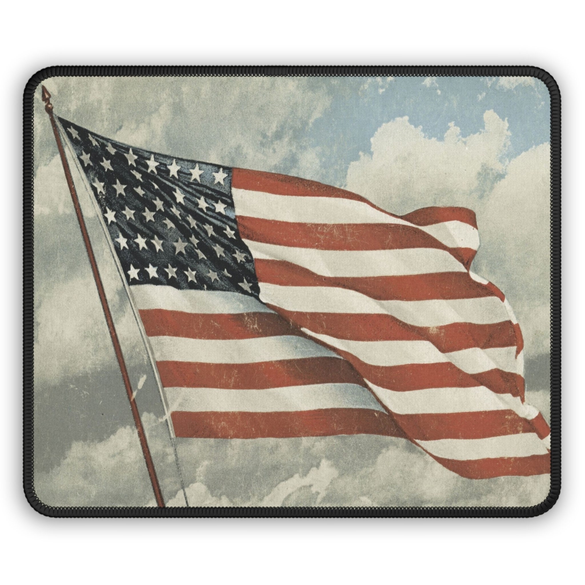 American Flag Mouse Pad, Vintage USA Flag Design, 9x7 Inch Office Desk ...
