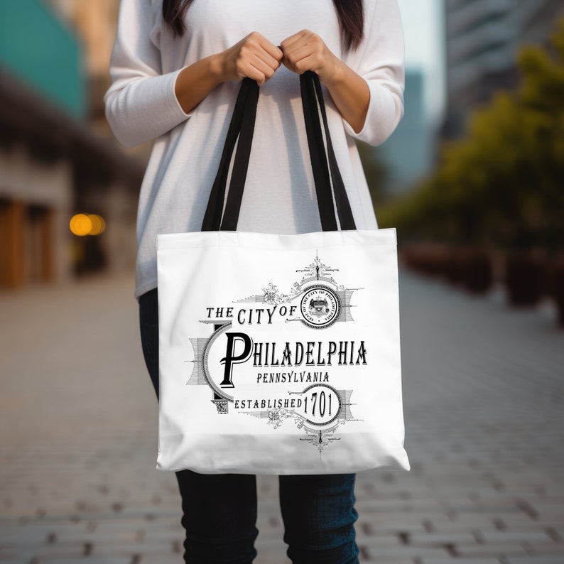 Philadelphia City Tote Bag, Vintage Philadelphia Design, 1701 ...