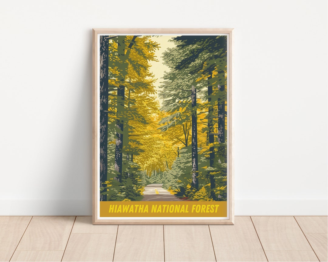Hiawatha National Forest Travel Poster, Vintage-inspired Wall Art ...