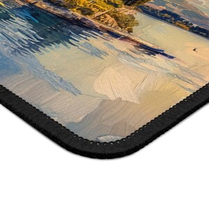 Vintage Landscape Painting Mouse Pad, Scenic Mediterranean Town ...