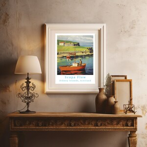 Vintage Scapa Flow Travel Poster, Orkney Islands Scotland, Coastal ...