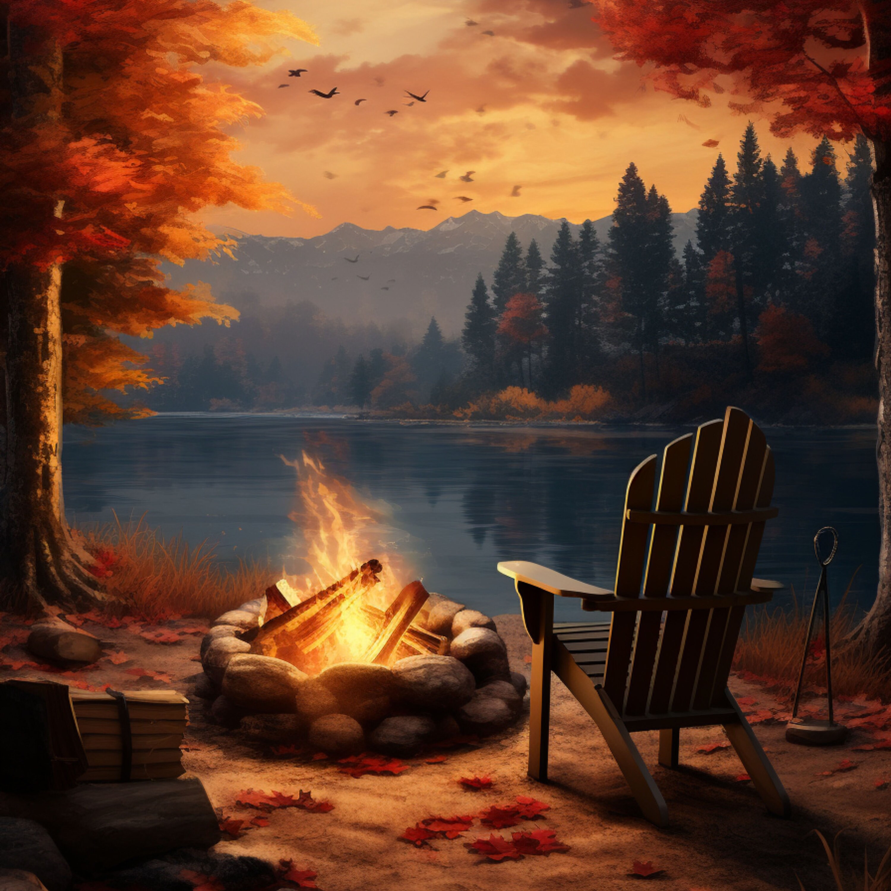 Lake Campfire Screensaver