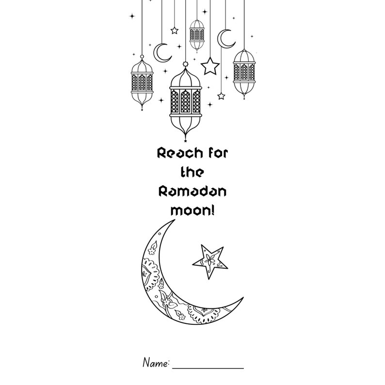 Ramadan DIY Coloring Kids Printable Bookmark Favor - Etsy
