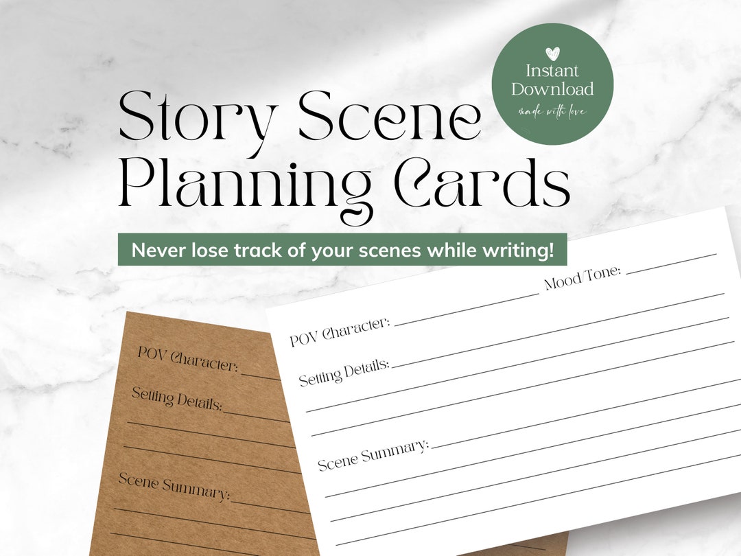 Novel Scene Planning Flashcards Writing Plot Planner Tool to Help You ...