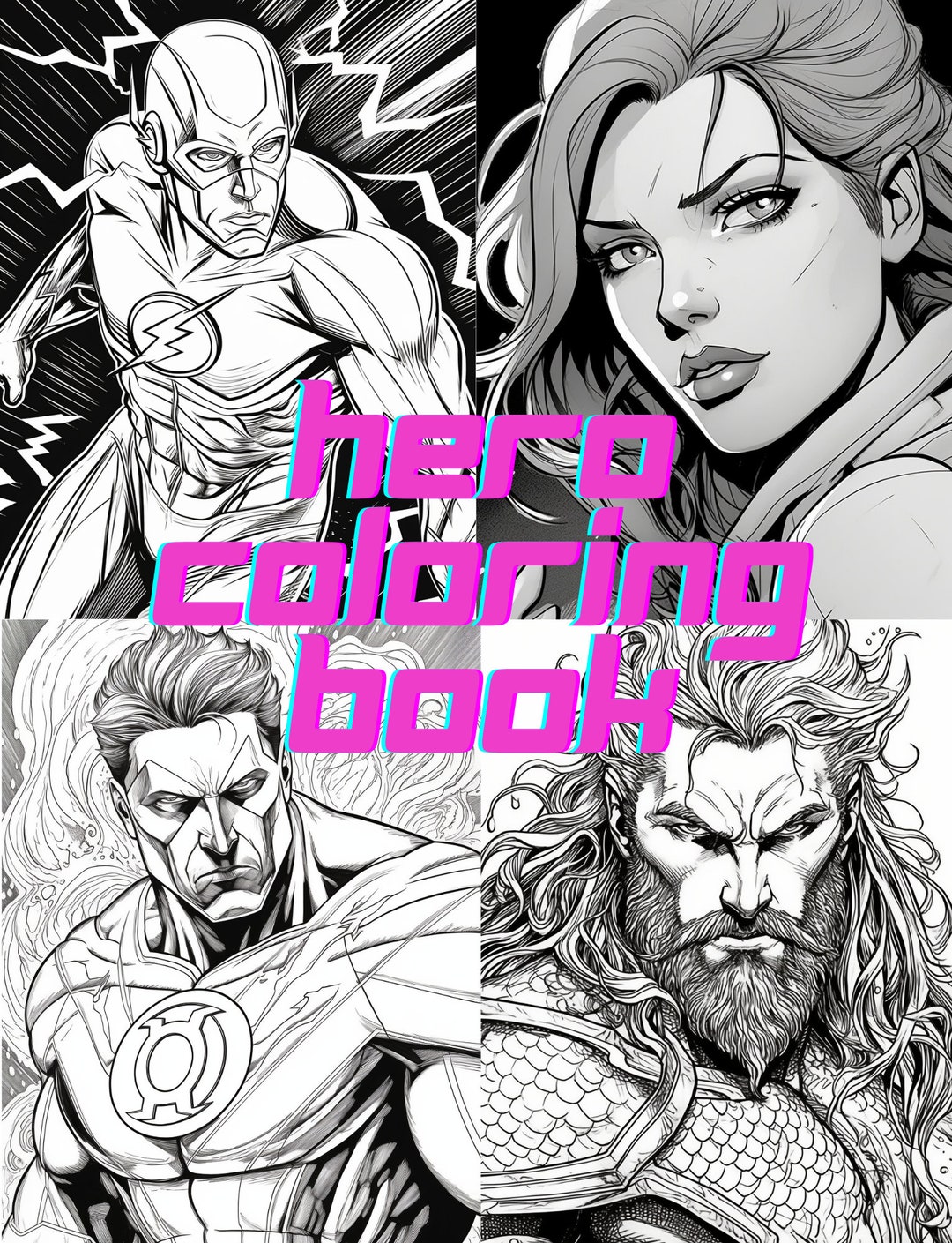 Coloring Book Superhero for Kids ,digital Product,digital Download ...