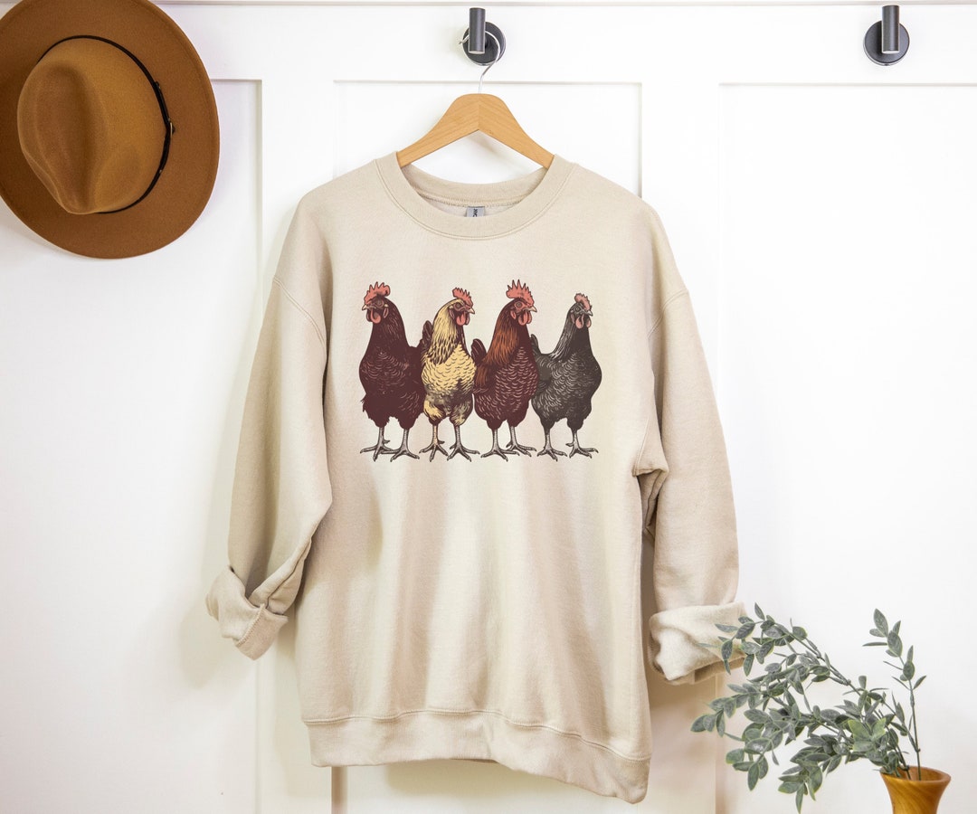 Chicken Sweatshirt, Womens Chicken Sweater, Funny Chicken Shirt, Animal ...