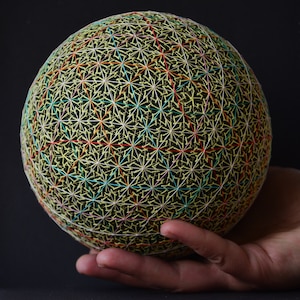 Large Temari Ball, Psychedelic Decorative Balls, String Art Mandala - Etsy