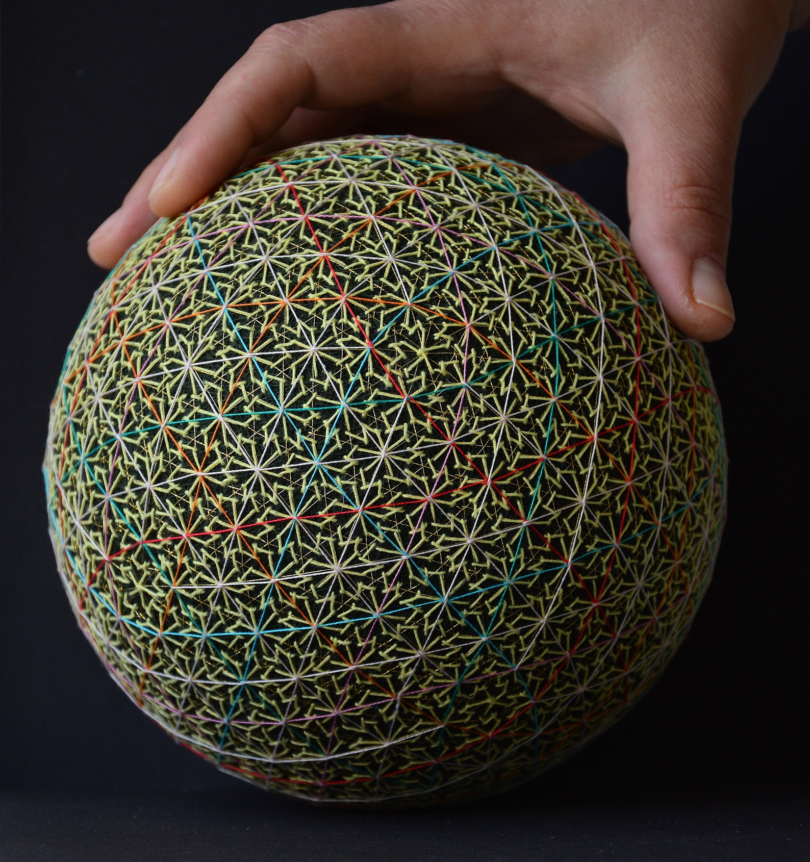 Large Temari Ball, Psychedelic Decorative Balls, String Art Mandala - Etsy
