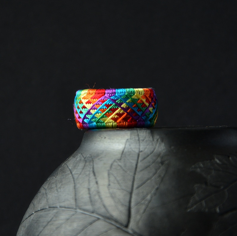 Japanese Thimble Ring Kaga Yubinuki Embroidered Rainbow Jewelry - Etsy