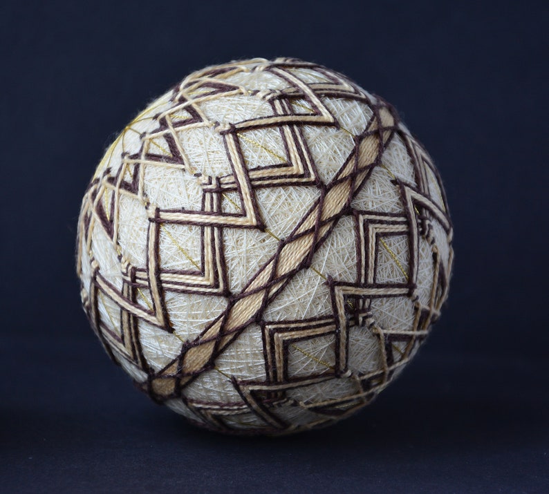 Japanese Temari Ball, Ancient Psychedelic Geometric Art, String Art ...