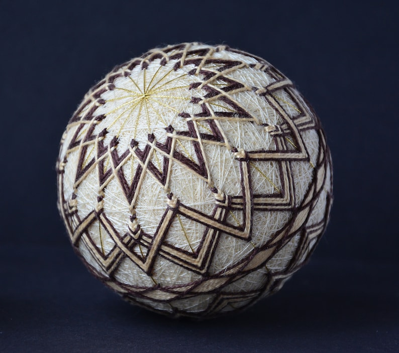 Japanese Temari Ball, Ancient Psychedelic Geometric Art, String Art ...