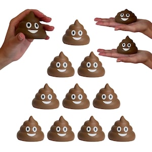 10 Pack Squishy Poop Emoji Stress Ball - Etsy