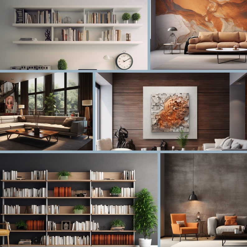 Zoom Virtual Backgrounds for Meetings, Home Office, Living Room, Book ...