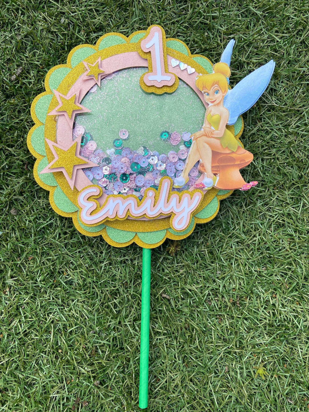 Custom Tinkerbell Shaker Cake Topper - Etsy