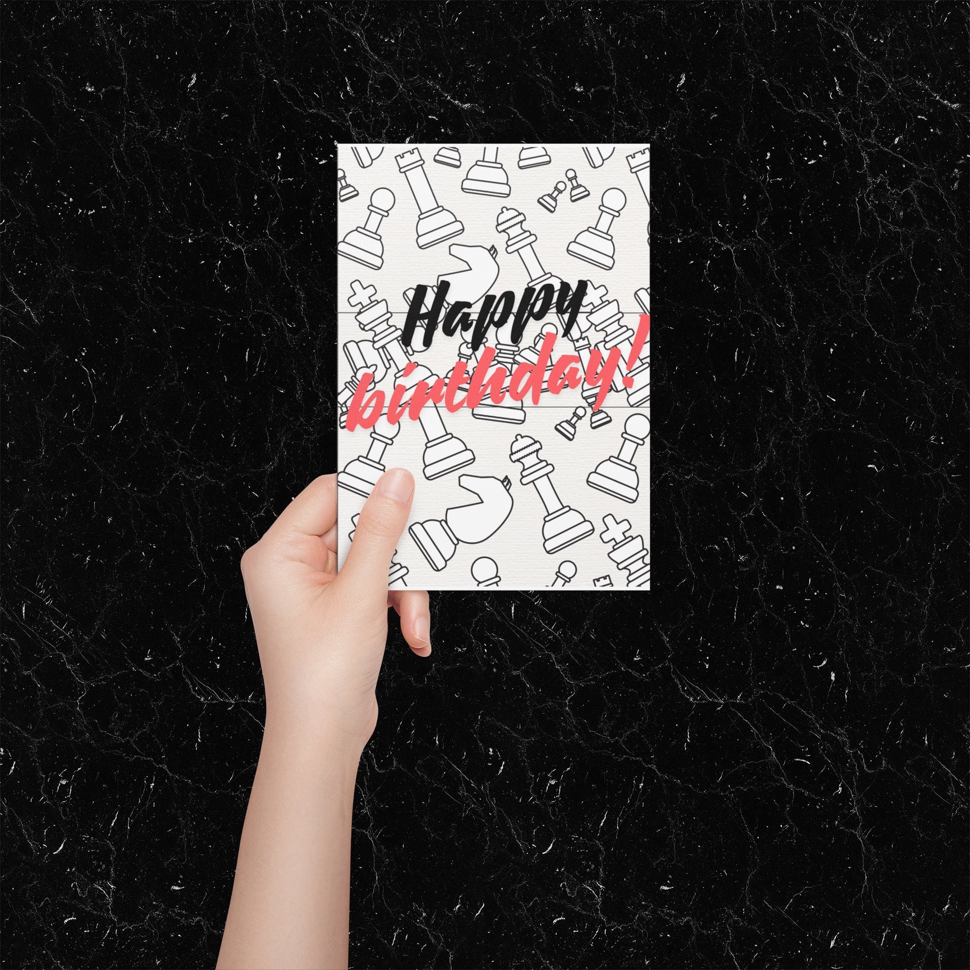 Happy Birthday Greeting Card, Chess Birthday Card, Digital Birthday ...