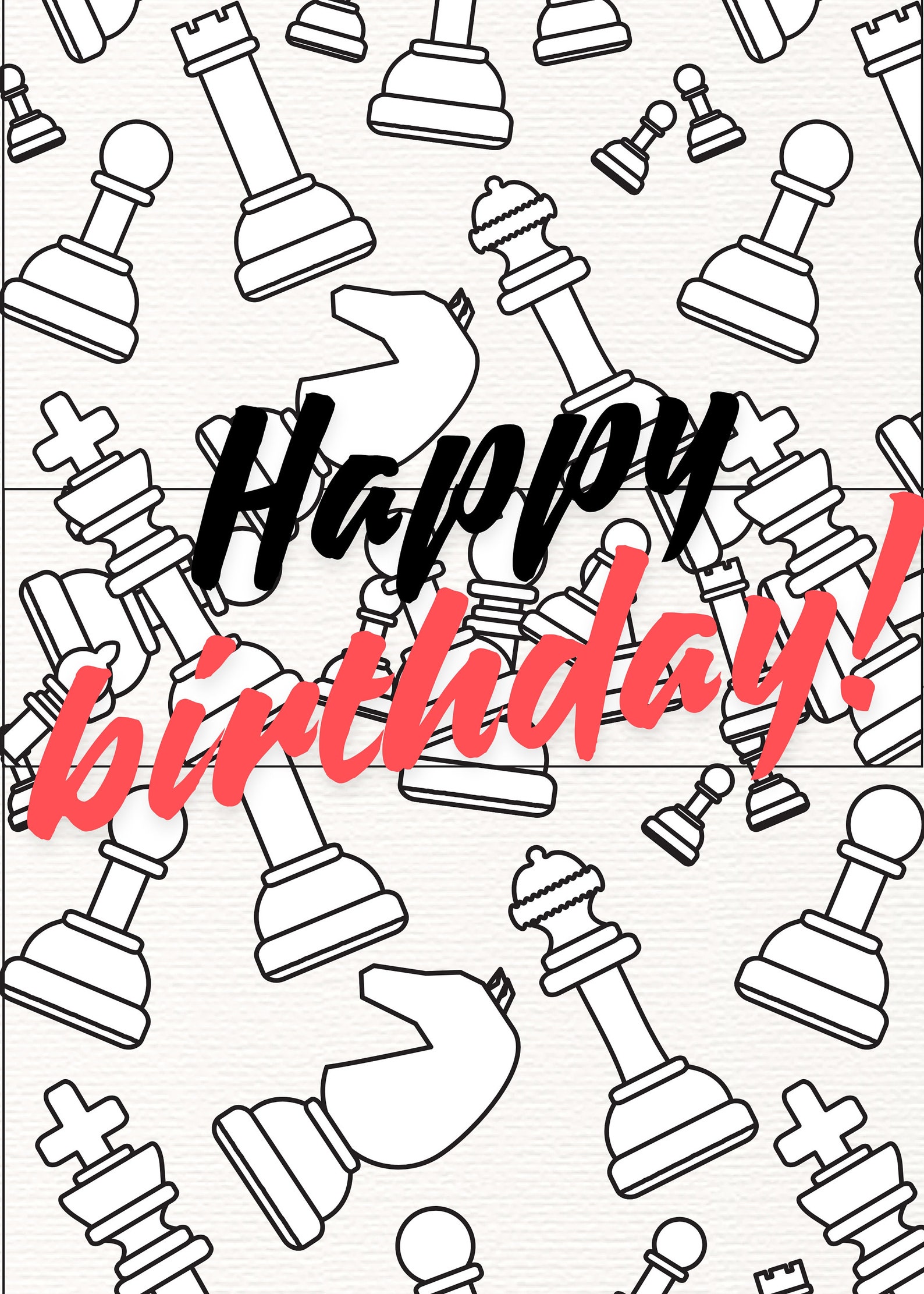 Happy Birthday Greeting Card, Chess Birthday Card, Digital Birthday Card, Creative Birthday ...
