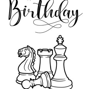 Printable Birthday Card, Happy Birthday to Chess Player, Funny Chess ...