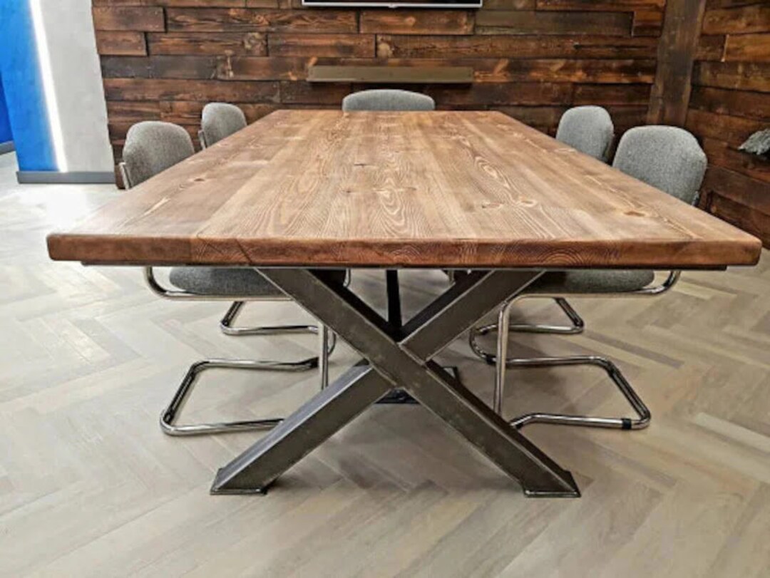 Office Table Industrial Style Meeting Room Table Rustic - Etsy