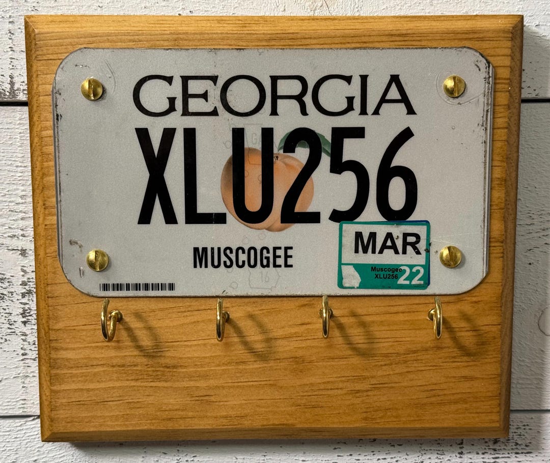 Georgia- Motorcycle License Plate Key Holder - Etsy