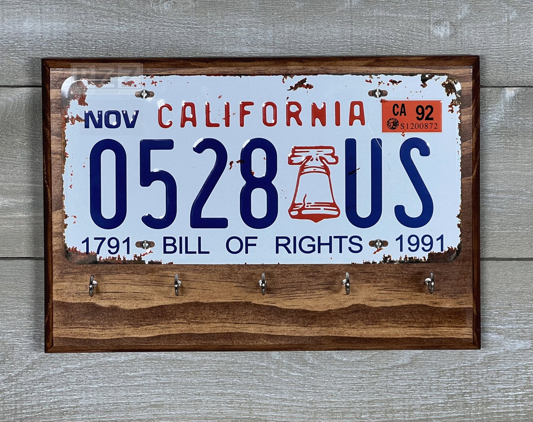 California- Bill of Rights License Plate Key Holder - Etsy