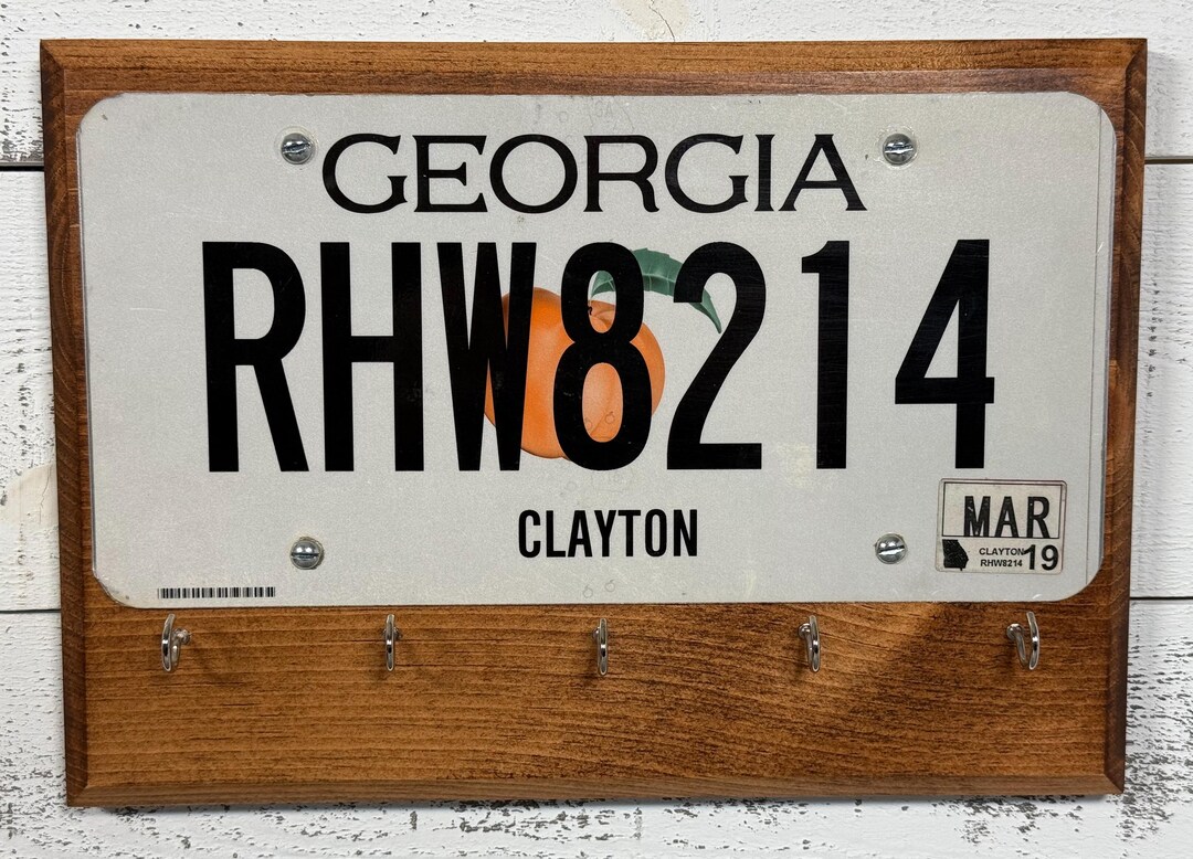 Georgia- Clayton- License Plate Key Holder - Etsy