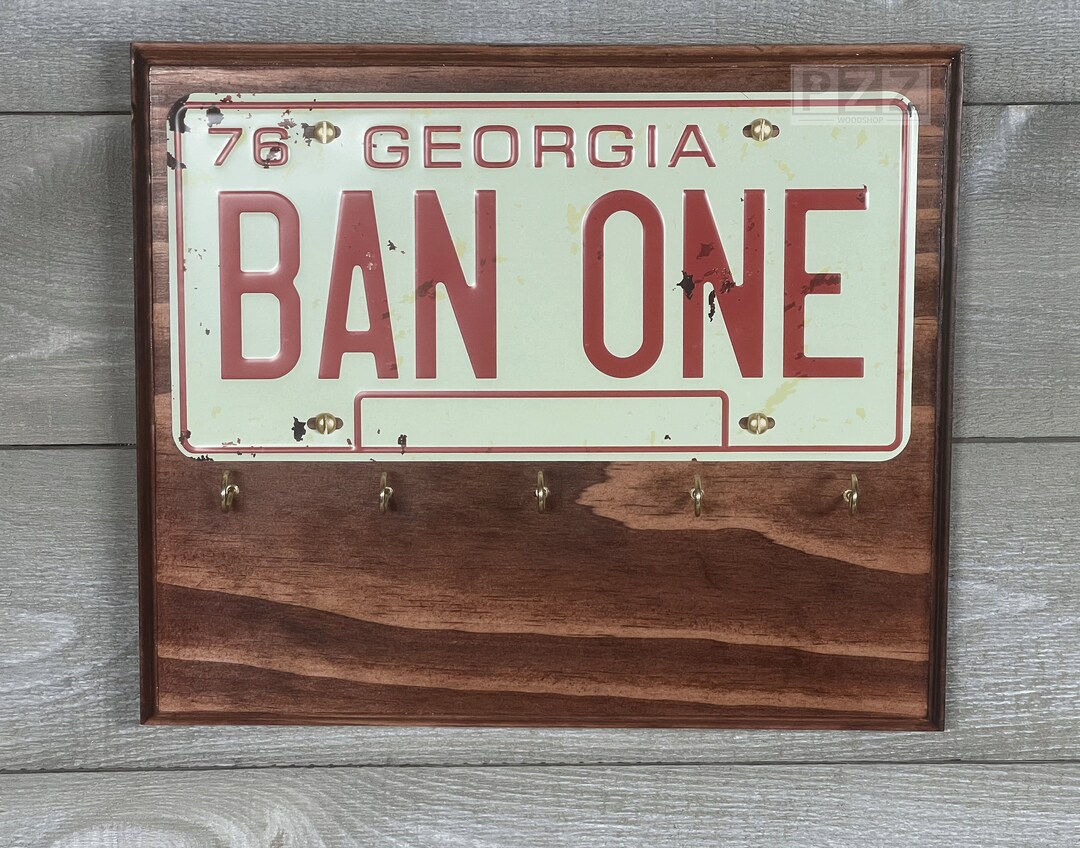 Georgia Ban One Replica License Plate Wall Decor Key Holder 13 1/2 X 11 ...