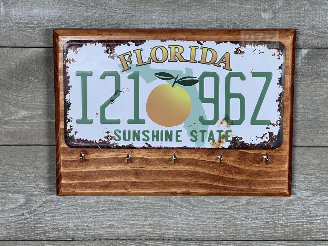 Florida- Sunshine State License Plate Key Holder - Etsy