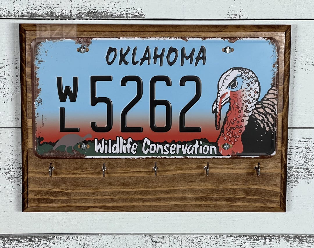 Oklahoma- Wildlife Conservation- License Plate Key Holder - Etsy