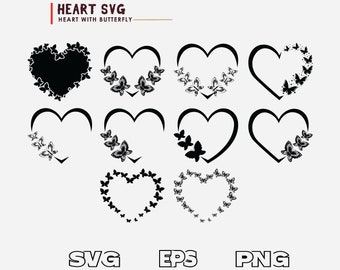 Heart Butterfly Svg, Butterfly Heart Svg, Butterfly With Heart, Heart ...