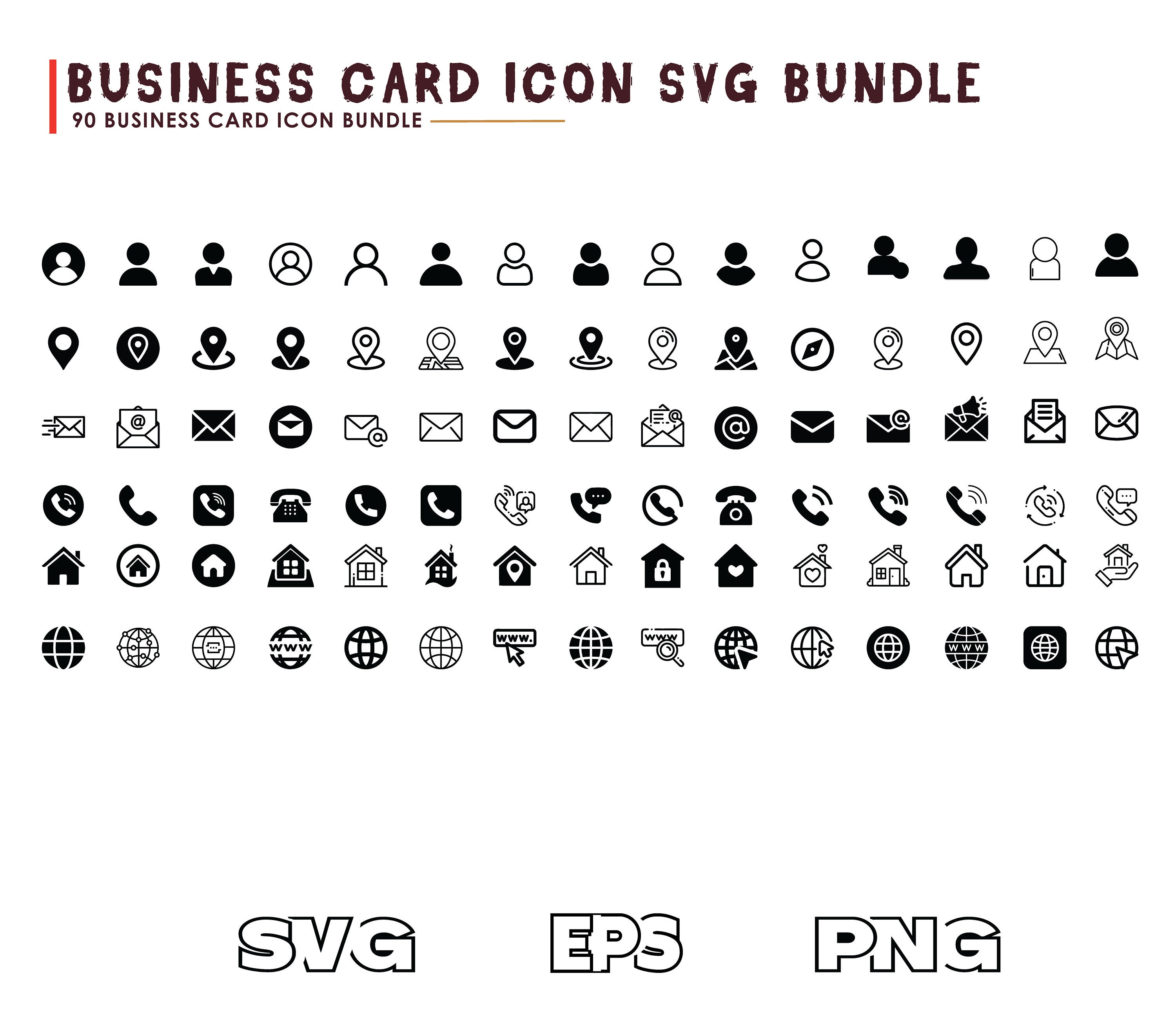 Business Card Icons & Social Media Icons , Business Icons, Phone Number ...