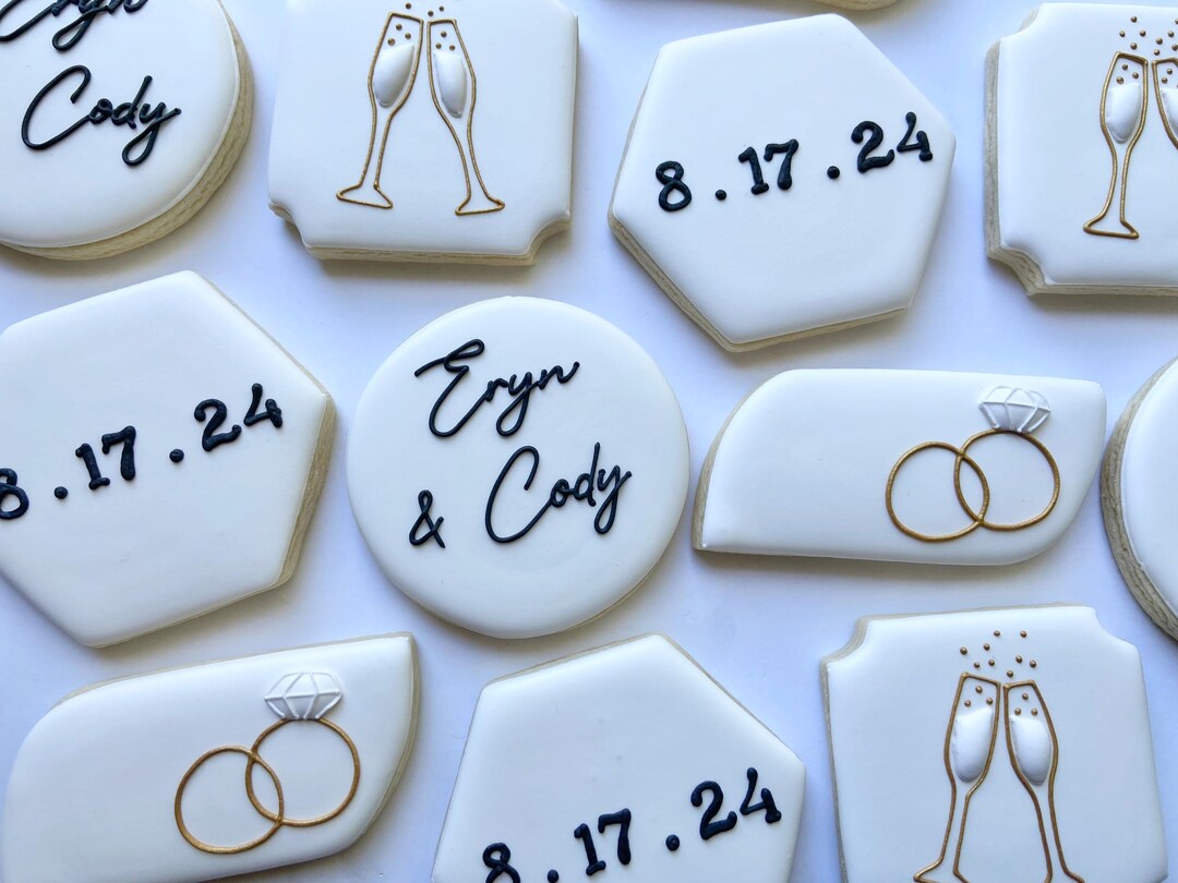 12 Personalized Wedding Cookies (california Shipments Only) - Etsy