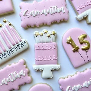 12 Personalized Birthday Cookies (california Shipments Only) - Etsy