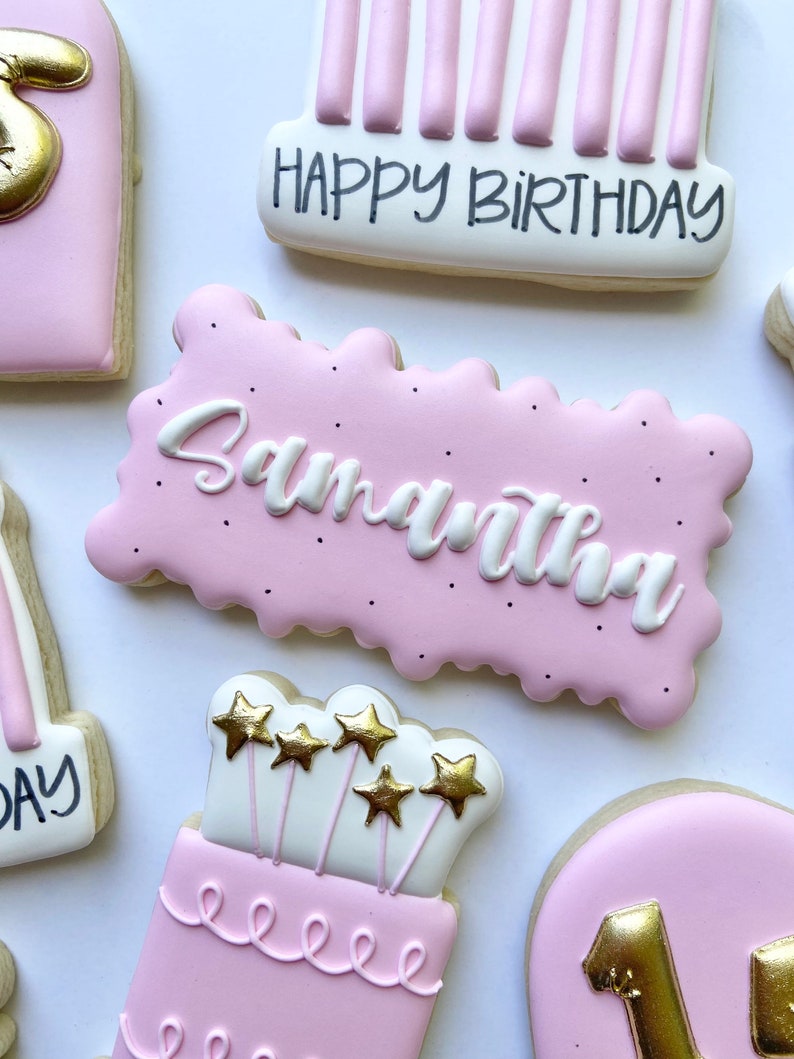 12 Personalized Birthday Cookies (california Shipments Only) - Etsy