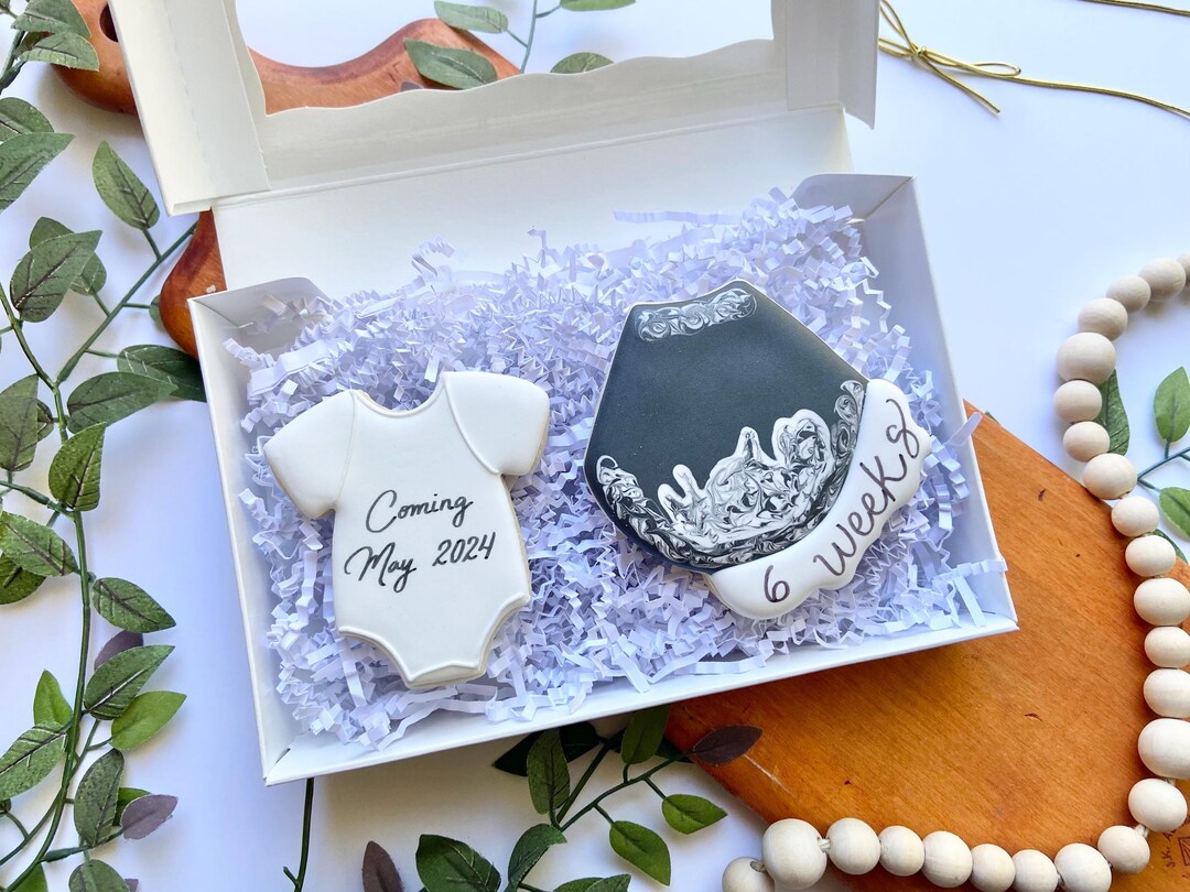 Personalized Ultrasound Baby Announcement Cookie Gift Box Set ...