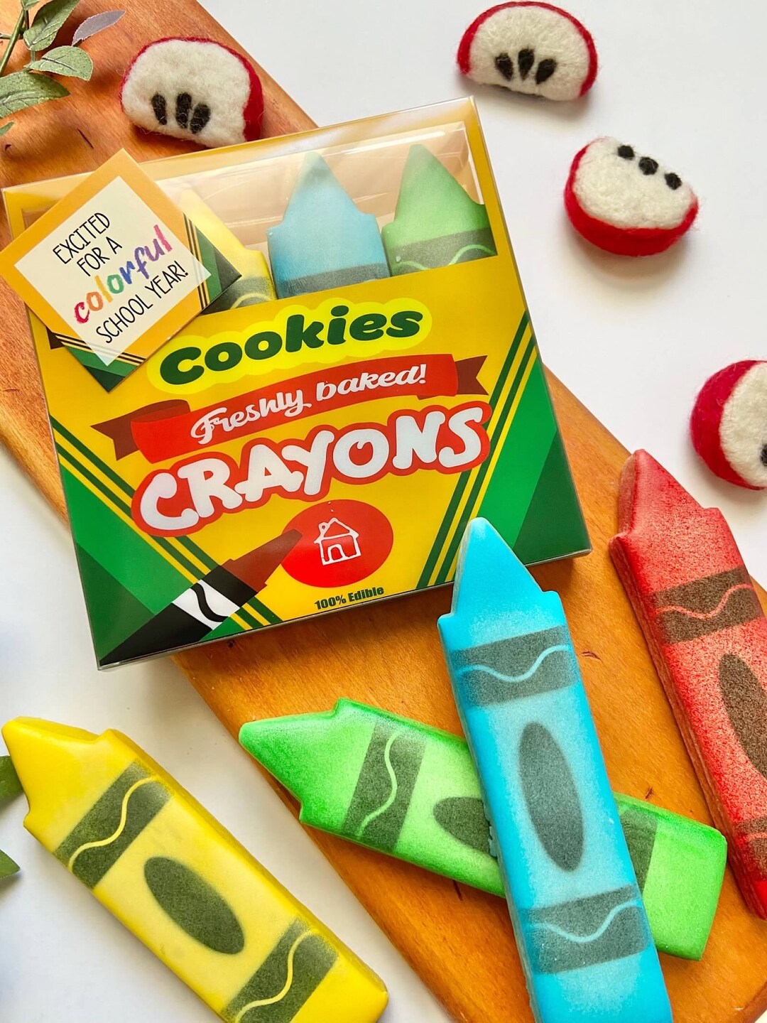 School Cookie Crayon Gift Box Set (california Shipments Only) - Etsy