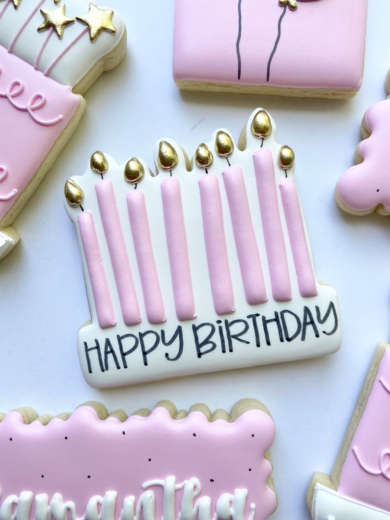 12 Personalized Birthday Cookies (california Shipments Only) - Etsy