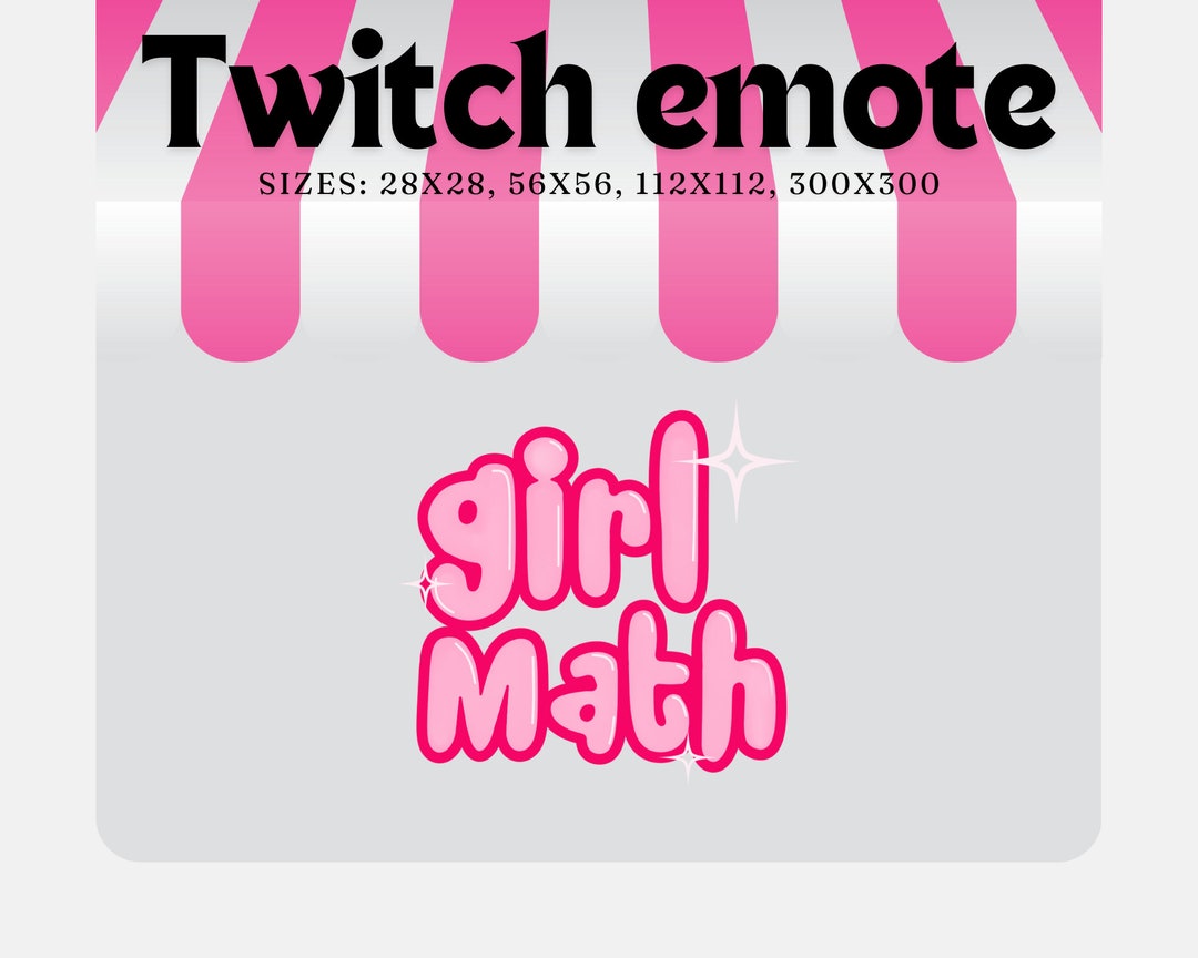 Twitch Emote, Girl Math Emote for Streamers, Pink & Cute, Kick Emote ...