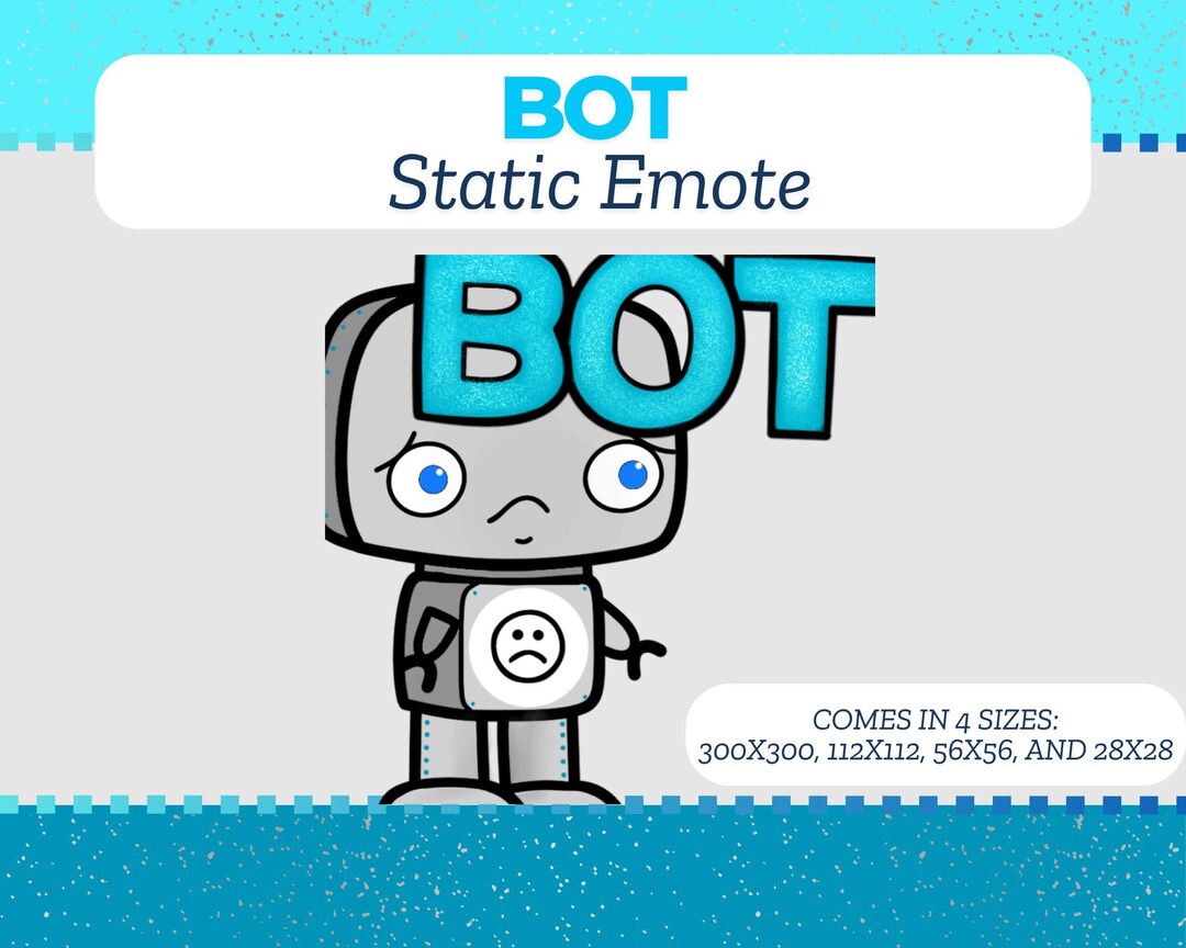Twitch Emote, Bot, Sad, for Streamers - Instant Download / Ready to Use ...