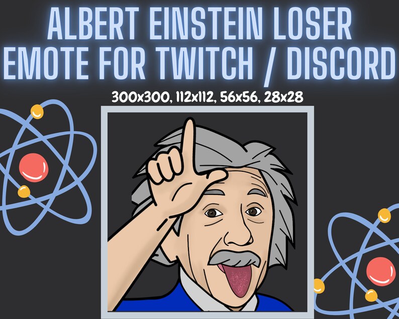 Twitch Emote, Albert Einstein, Loser, for Streamers - Instant Download ...