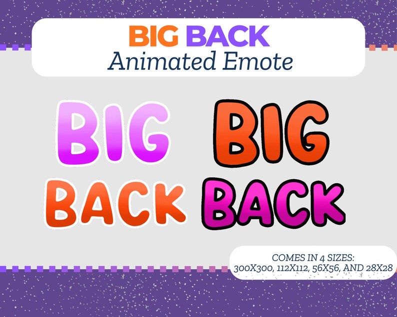 Animated Twitch Emote, Big Back, Flashing & Sliding-in for Streamers ...
