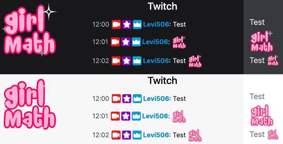 Twitch Emote, Girl Math Emote for Streamers, Pink & Cute, Kick Emote ...
