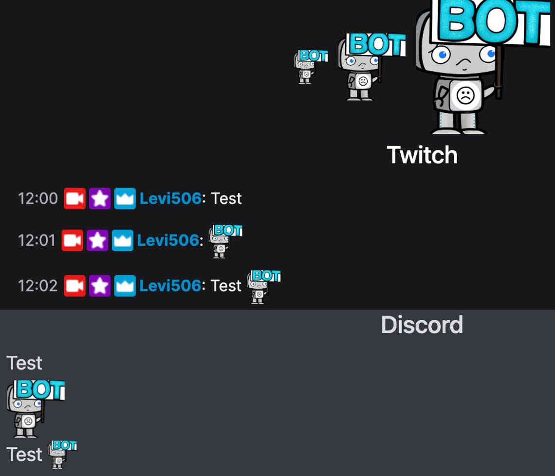 Twitch Emote, Bot, Holding Sign, Sad, for Streamers - Instant Download ...