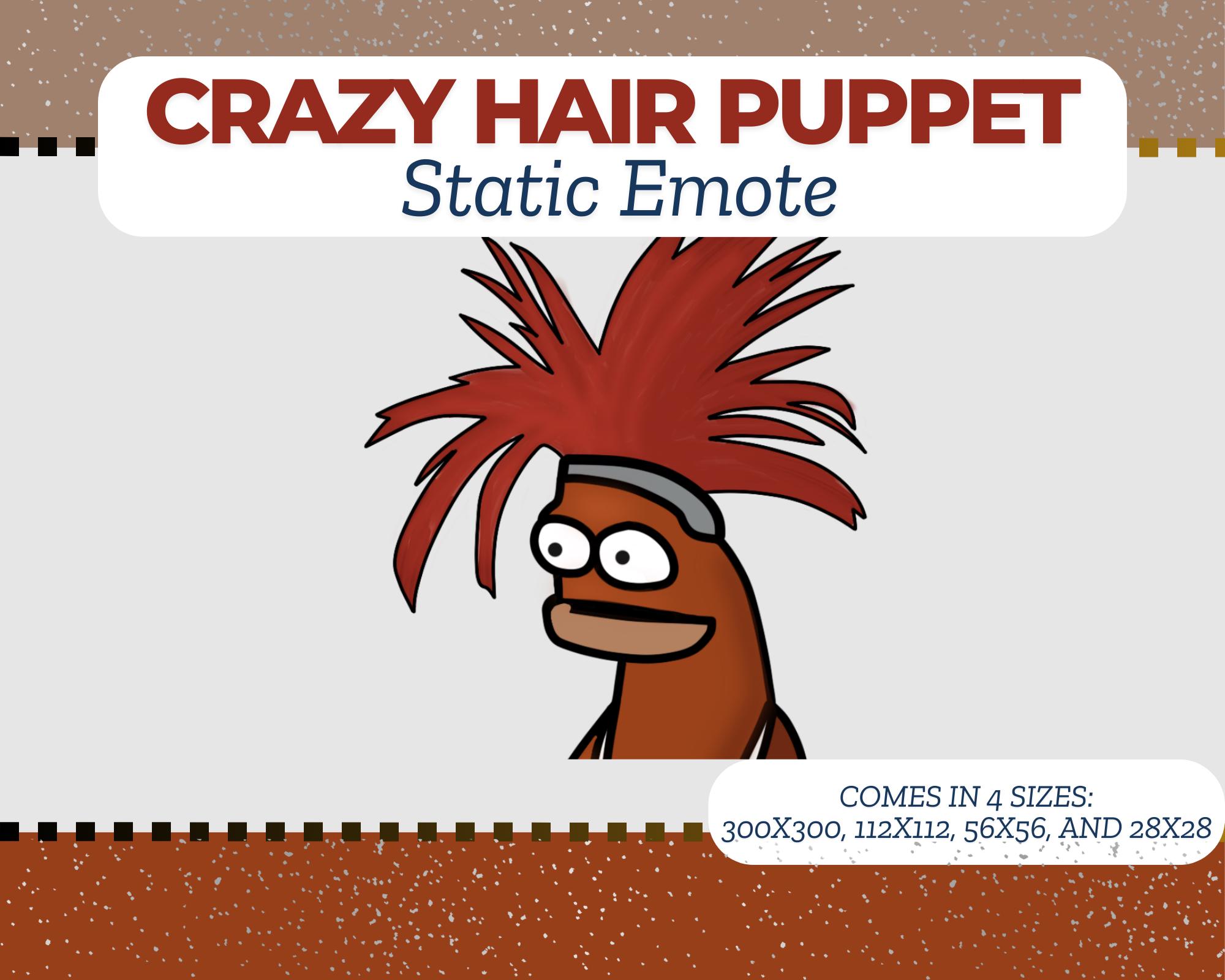 Twitch Emote, Orange Crazy Hair Puppet, for Streamers - Instant ...