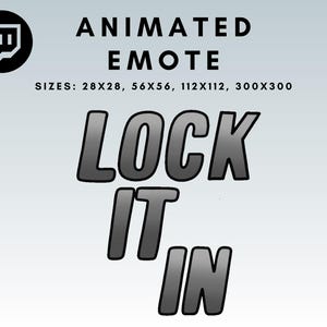 Animated Twitch Emote, Lock It In, Padlock for Streamers Instant ...