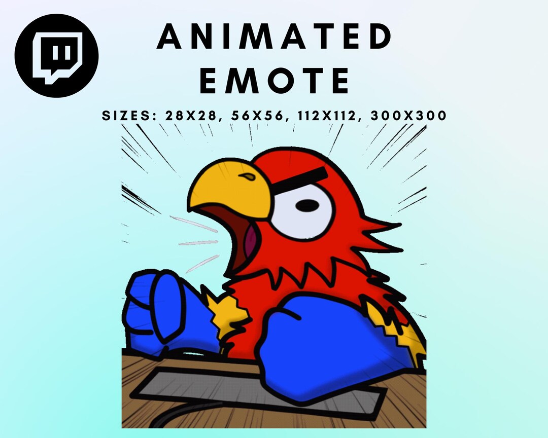 Animated Twitch Emote, Rage Parrot, for Streamers - Instant Download ...