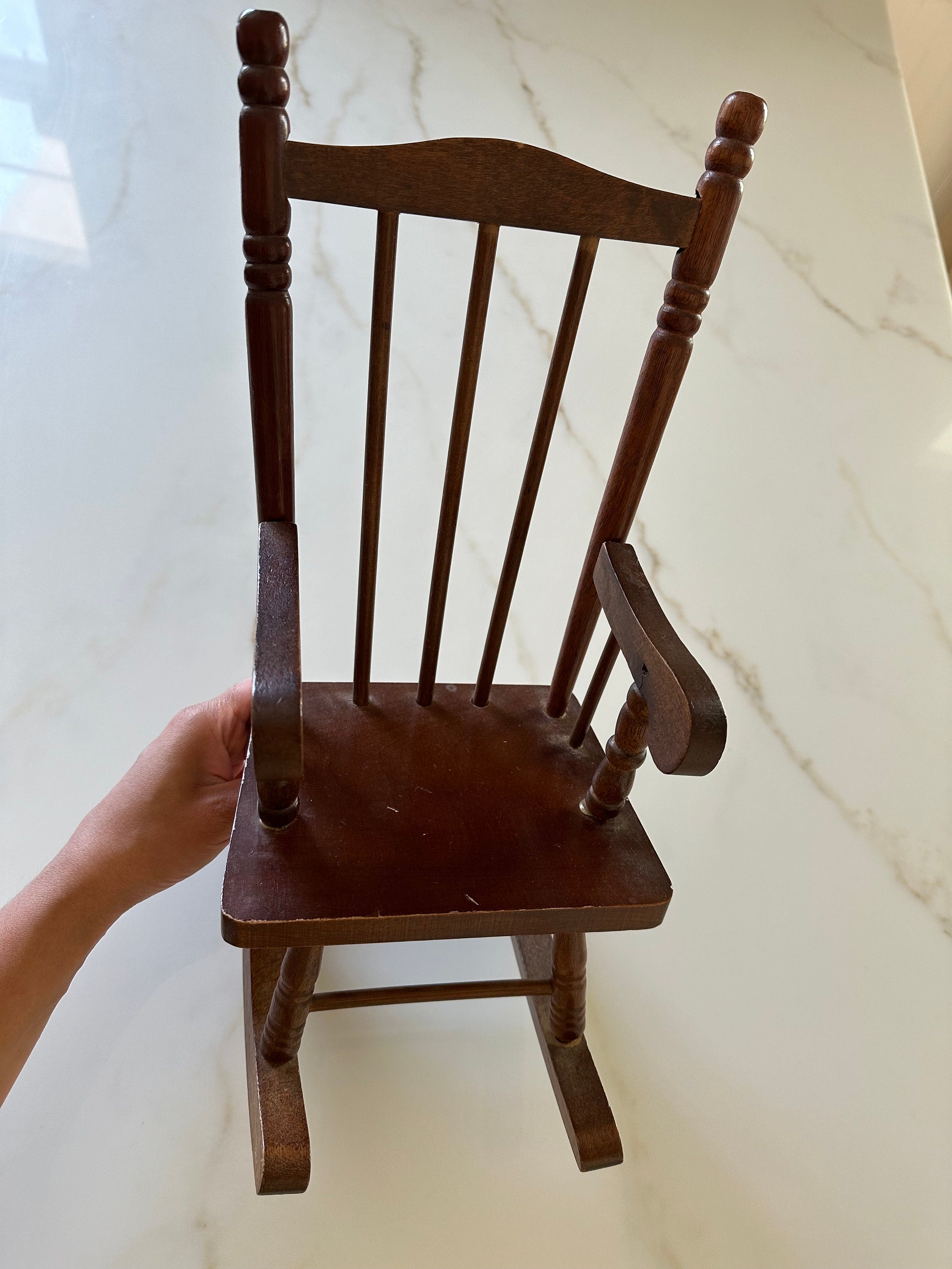 Mini Wooden Rocking Chair - Etsy