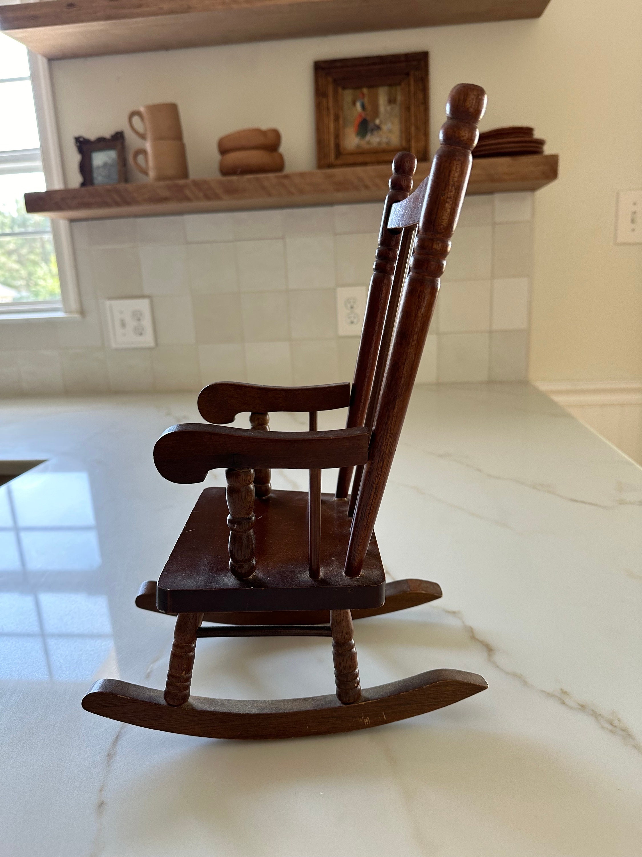 Mini Wooden Rocking Chair - Etsy