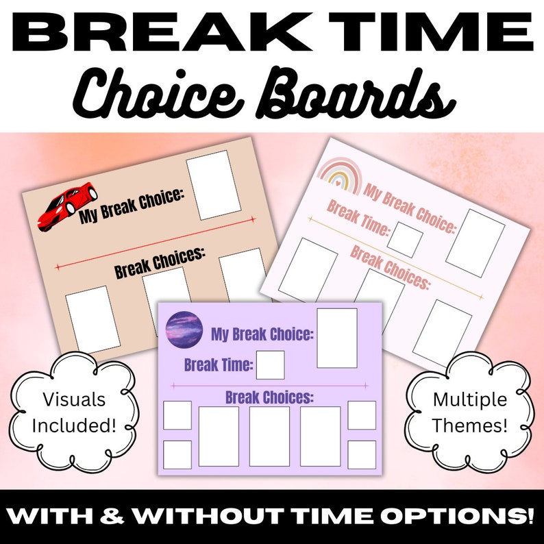 Break Choice Visuals Visuals Break Choices Break Card - Etsy