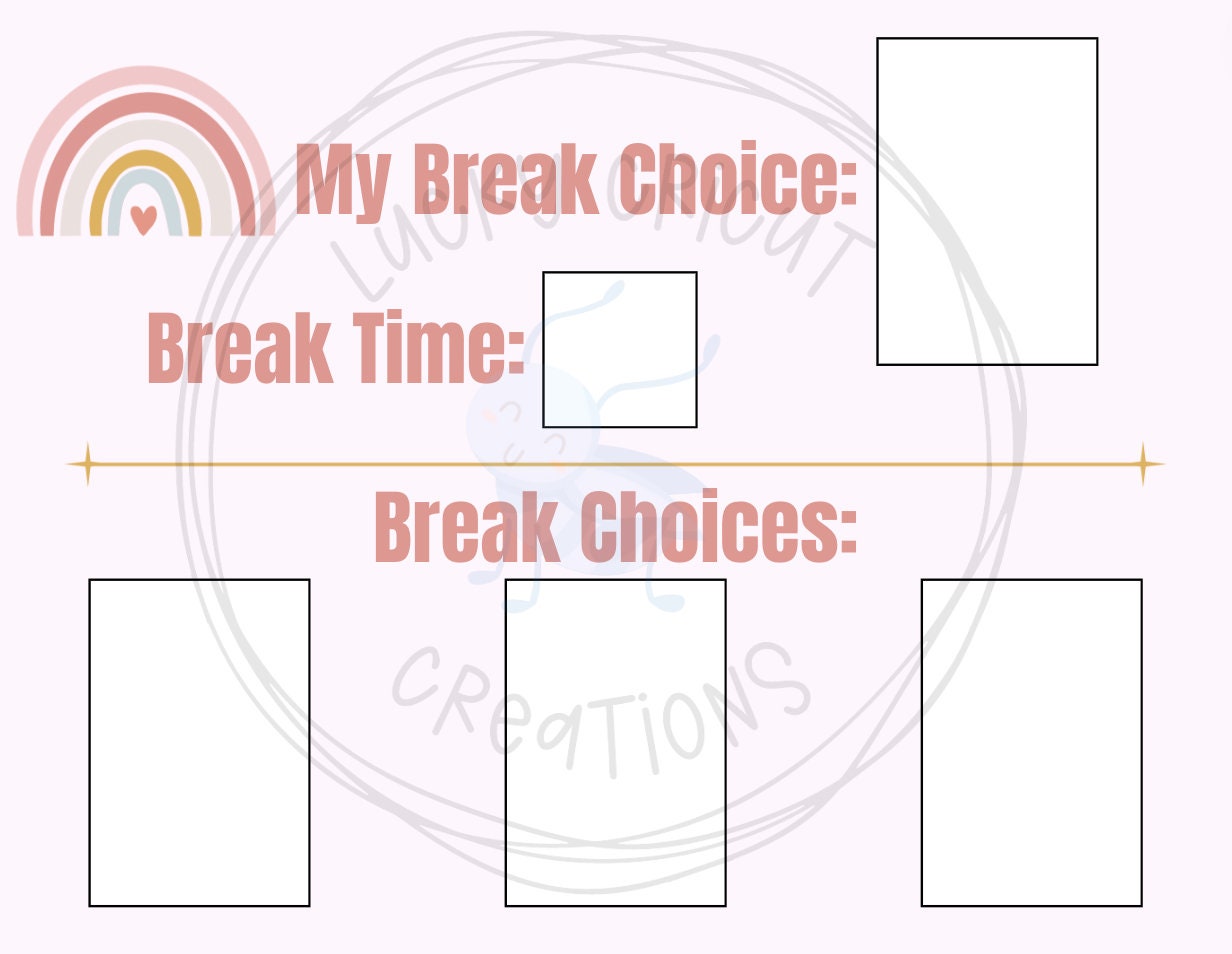 Break Choice Visuals | Visuals | Break Choices | Break Card - Etsy